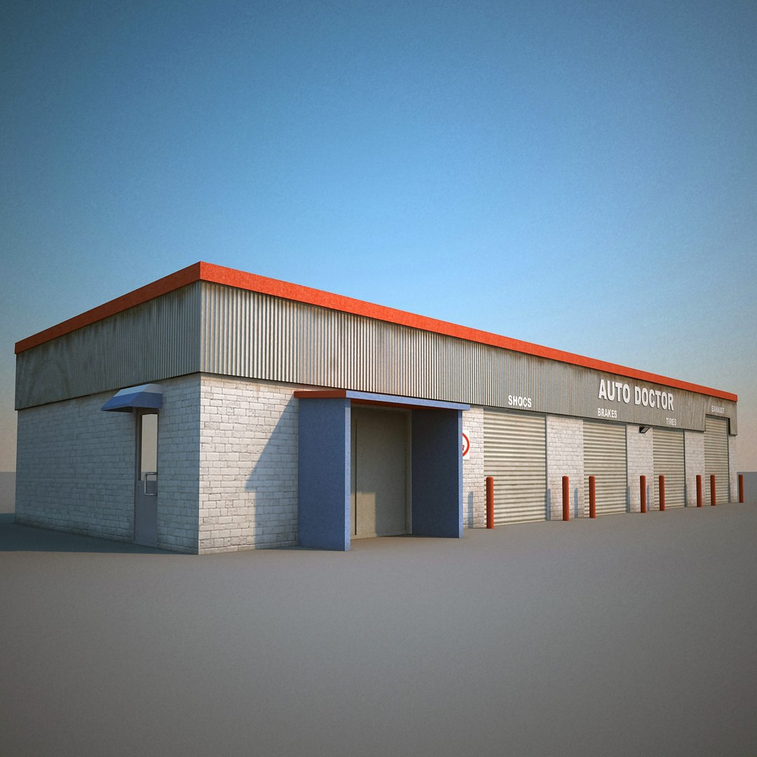 3d Car Service Building Model