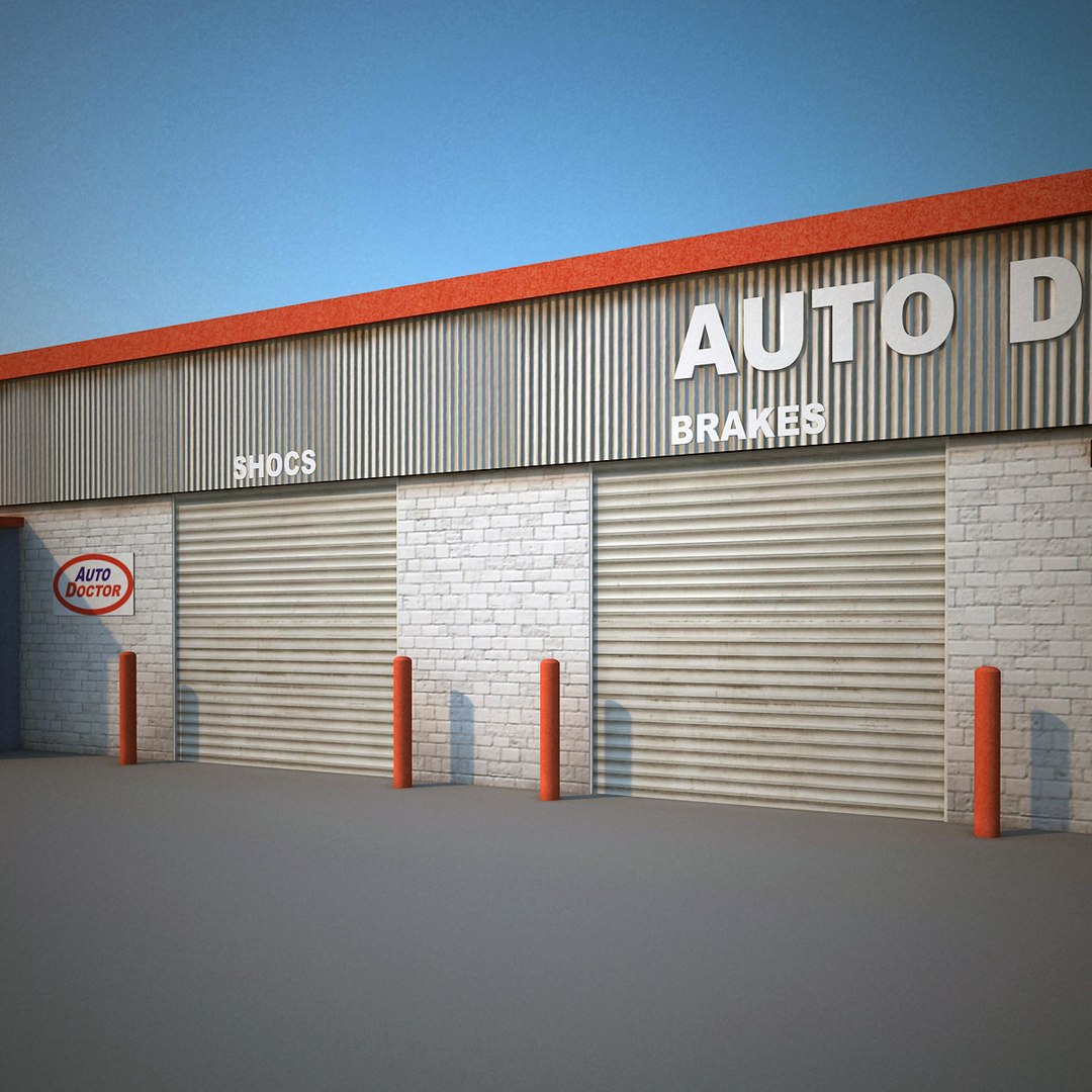 3d Car Service Building Model