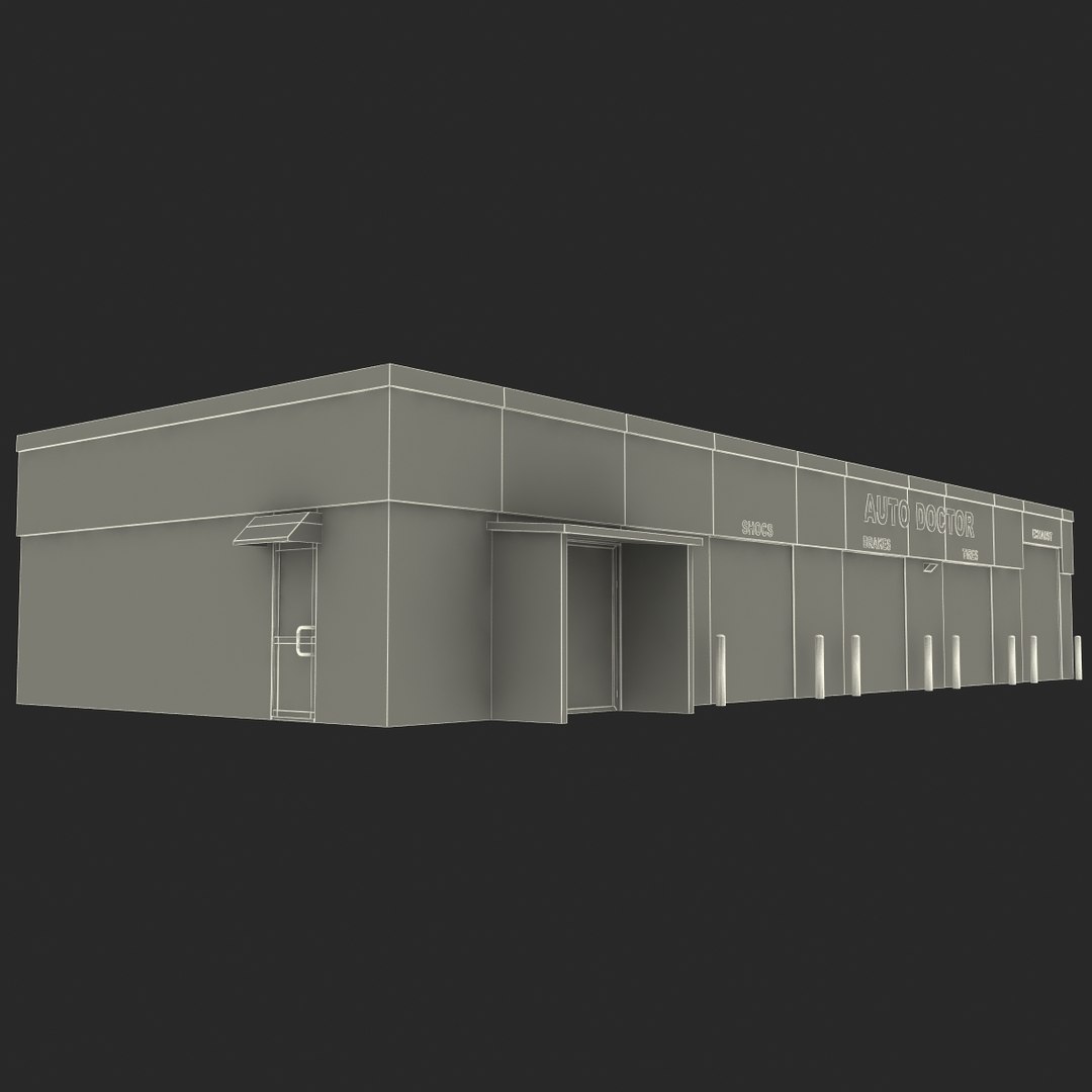 3d Car Service Building Model