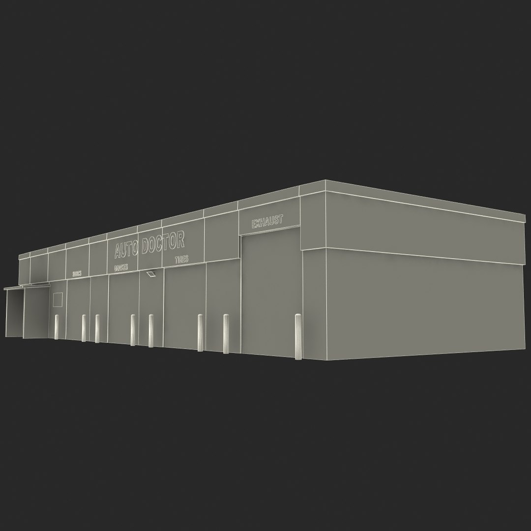 3d Car Service Building Model