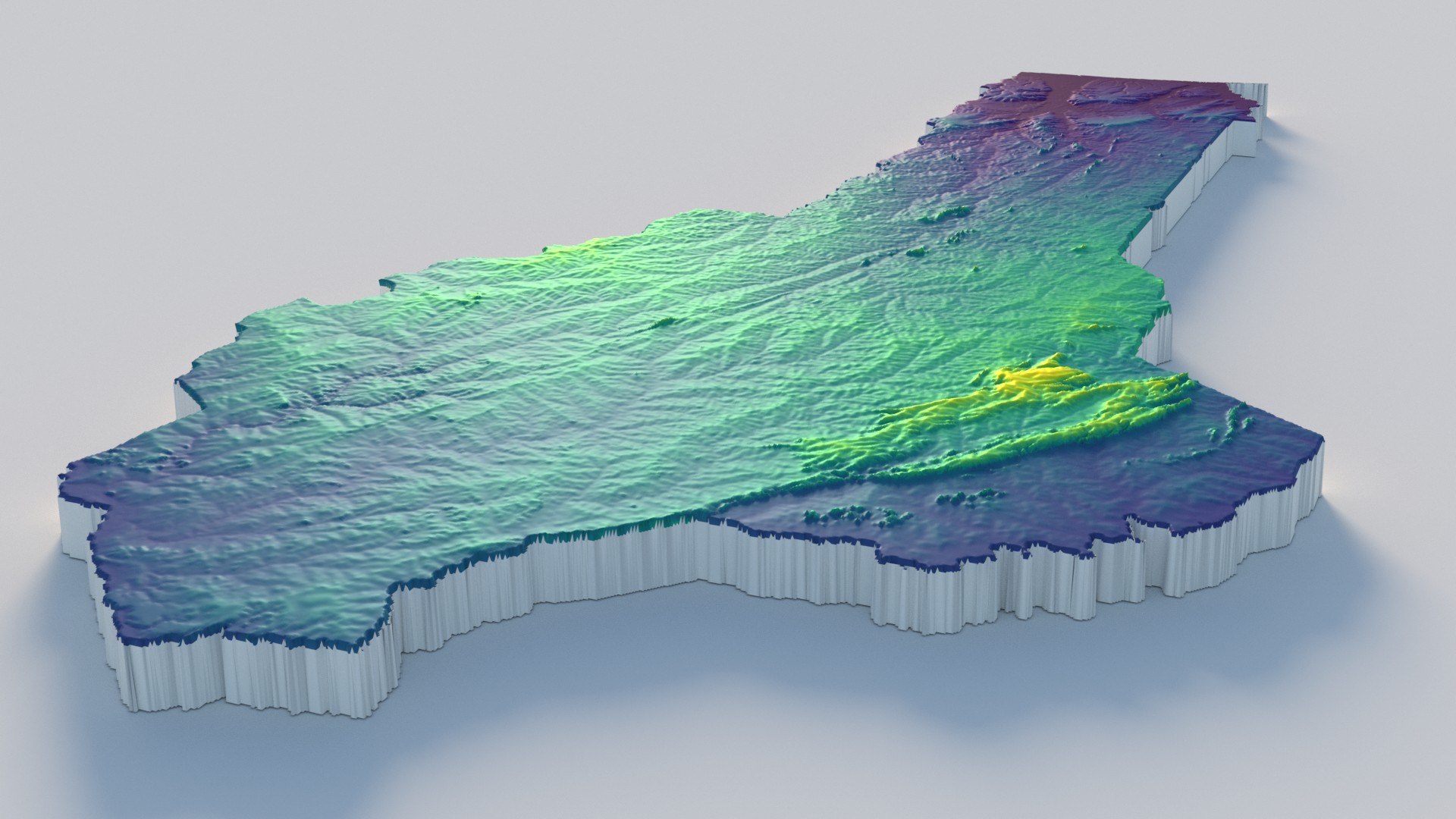 3D Benin Terrain Map Model - TurboSquid 2335455