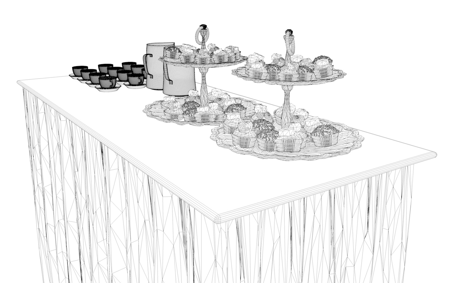 3D Buffet Table Coffee - TurboSquid 1383910