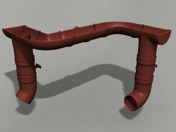 rain gutter parts 3d model