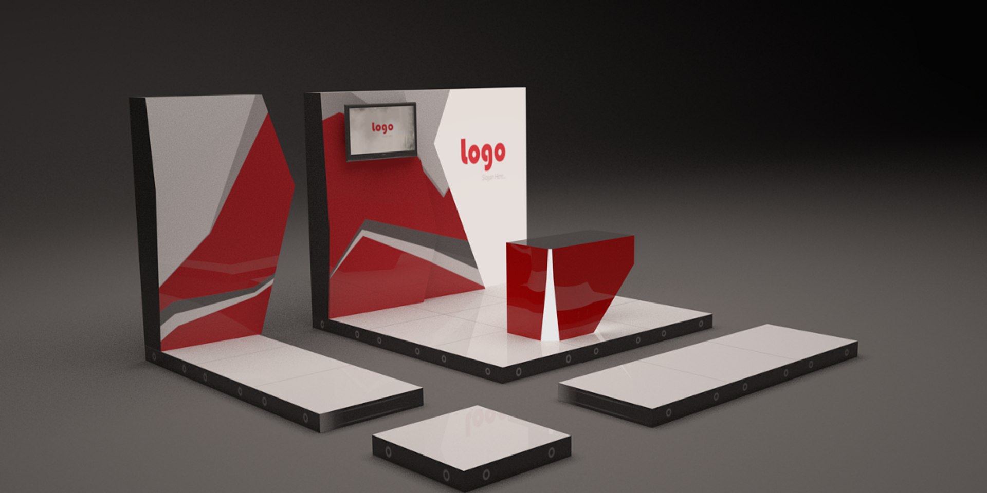 3d Creative Booth Design 4m Model