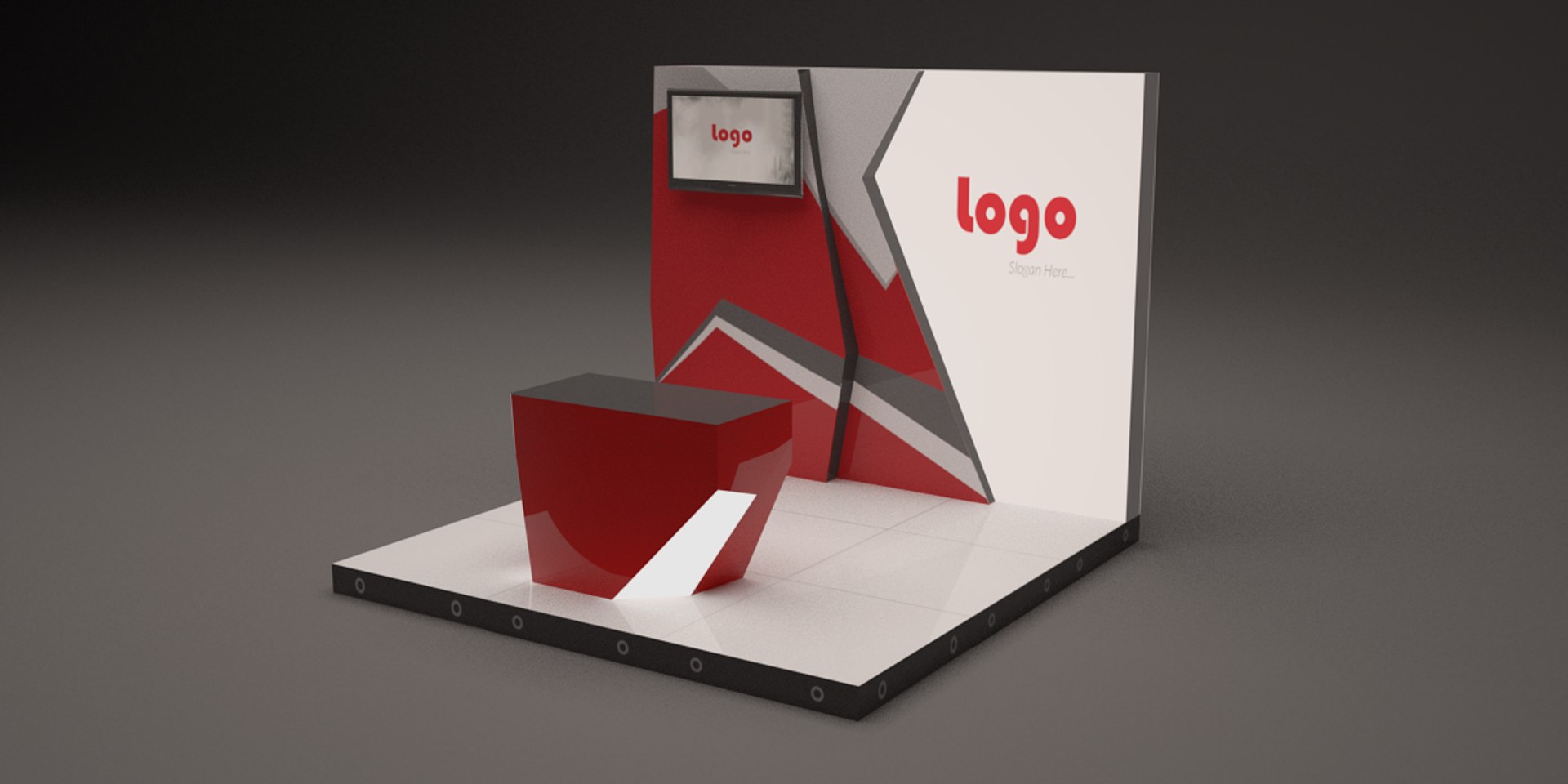 3d Creative Booth Design 4m Model