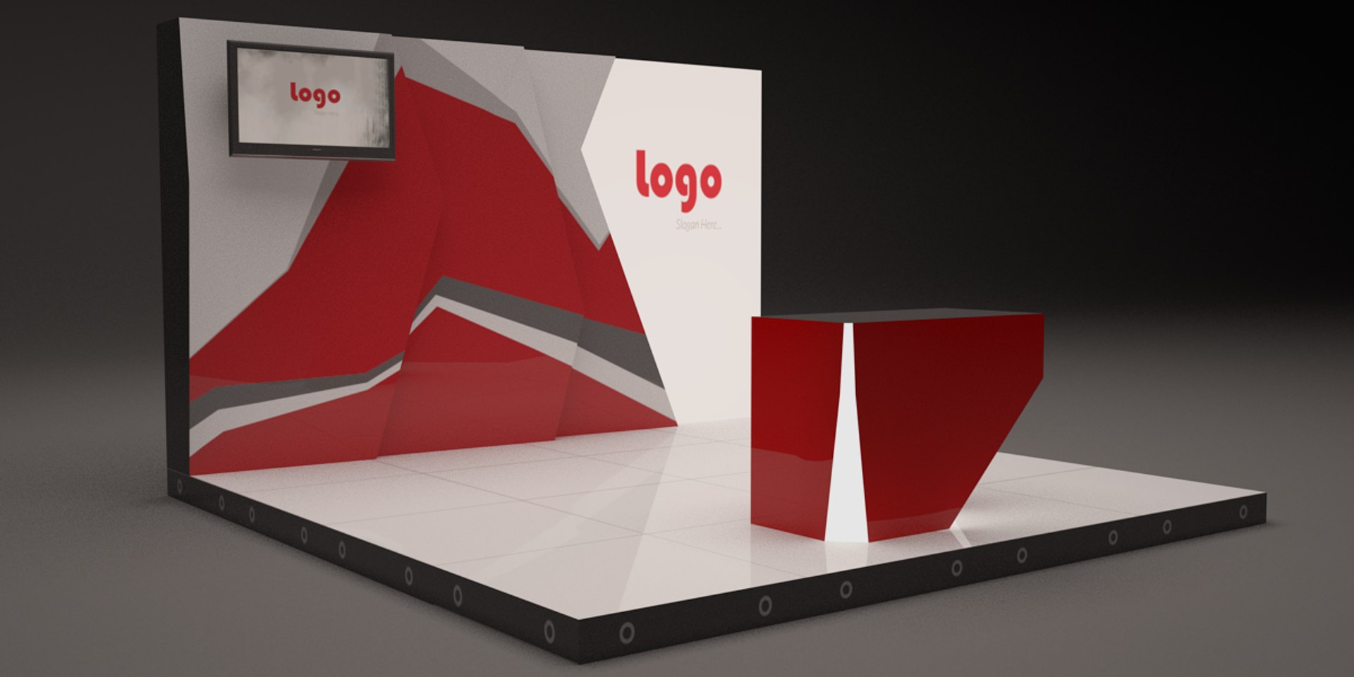 3d Creative Booth Design 4m Model