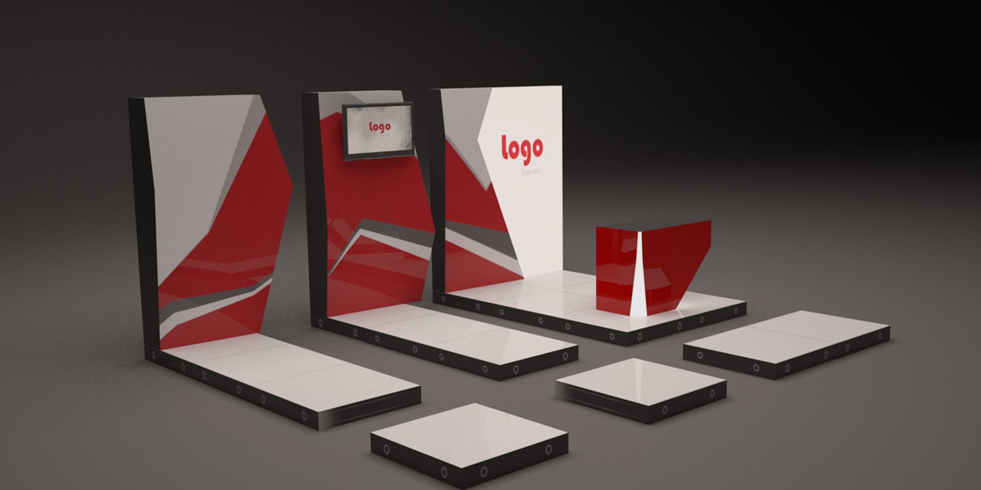 3d Creative Booth Design 4m Model