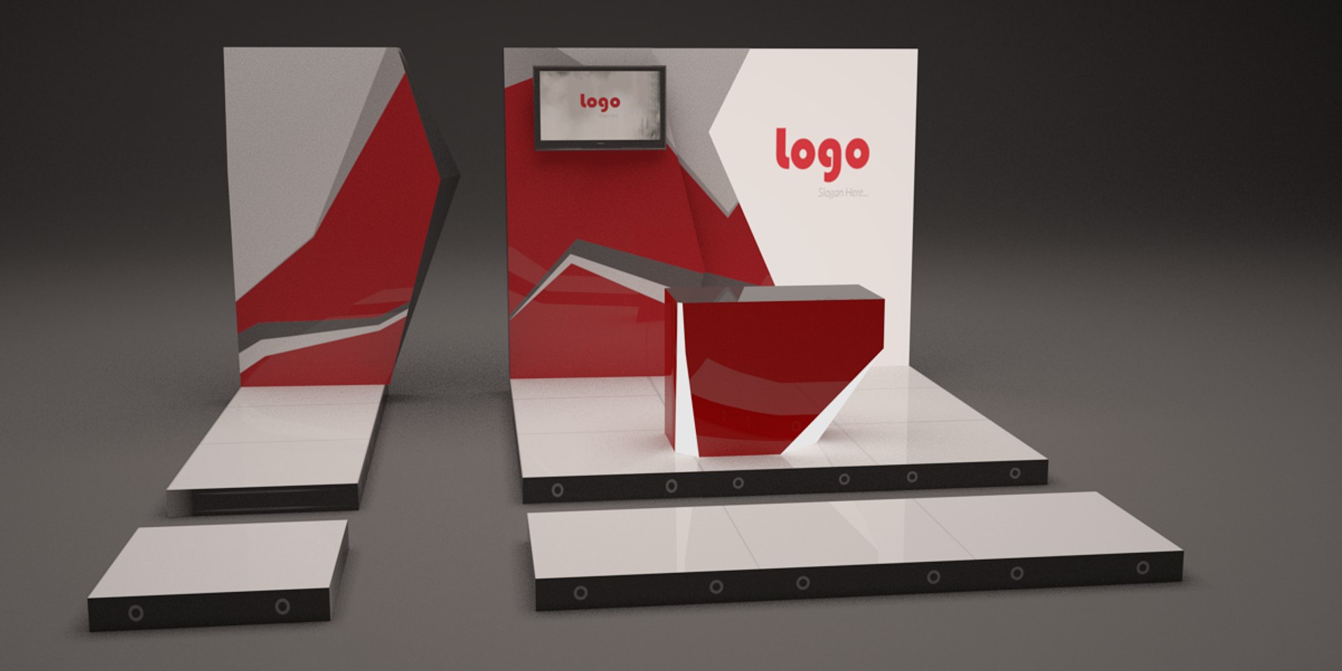 3d Creative Booth Design 4m Model
