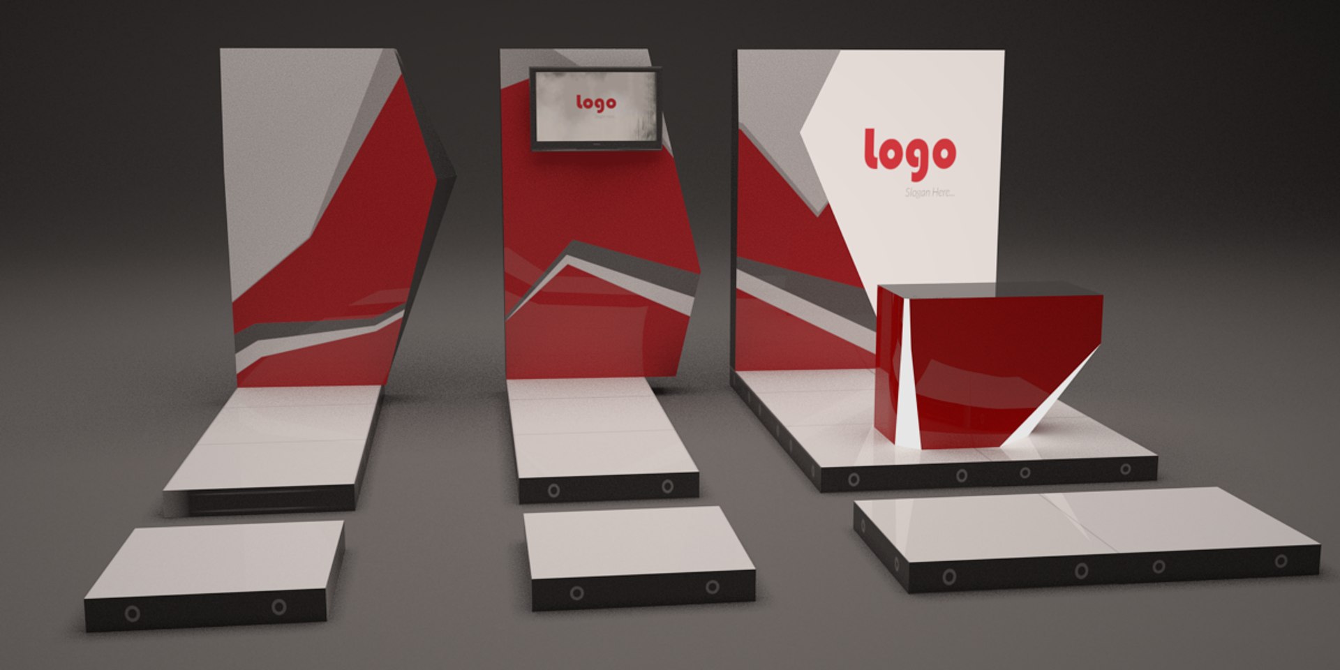3d Creative Booth Design 4m Model