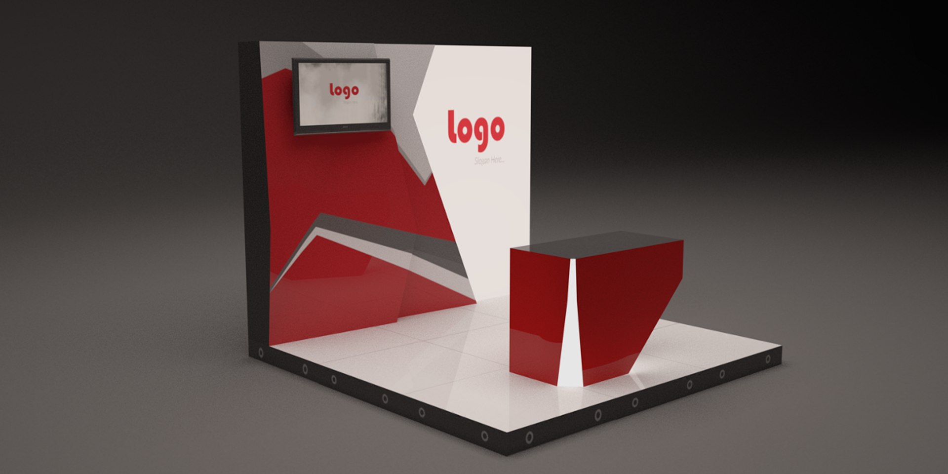 3d Creative Booth Design 4m Model