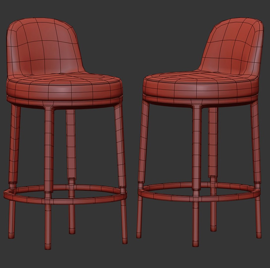 CARATOS High Stool By Maxalto 3D Model - TurboSquid 1884099
