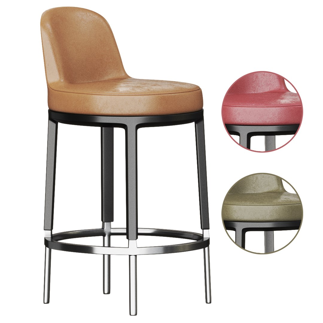 CARATOS High Stool By Maxalto 3D Model - TurboSquid 1884099