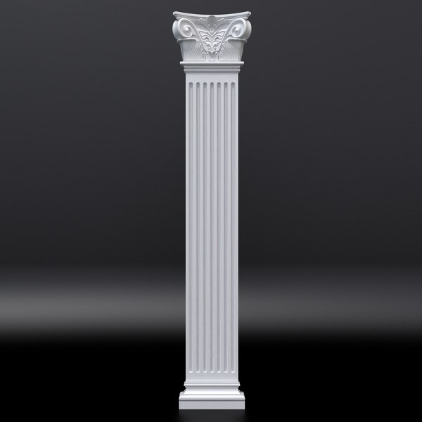 3d model chettinad antique pillar