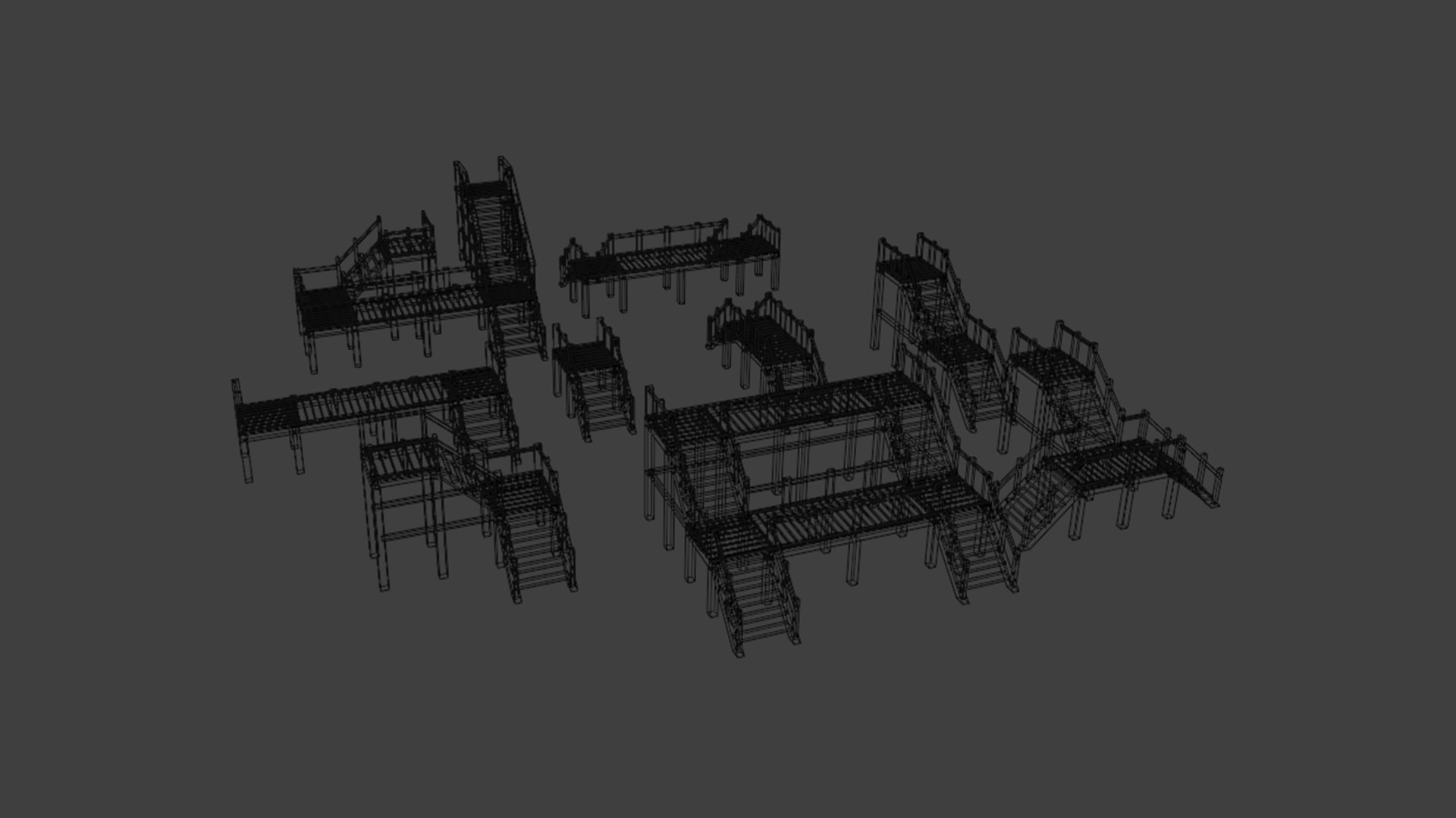 Full Pack Old Wooden Stairs Model - TurboSquid 2324425