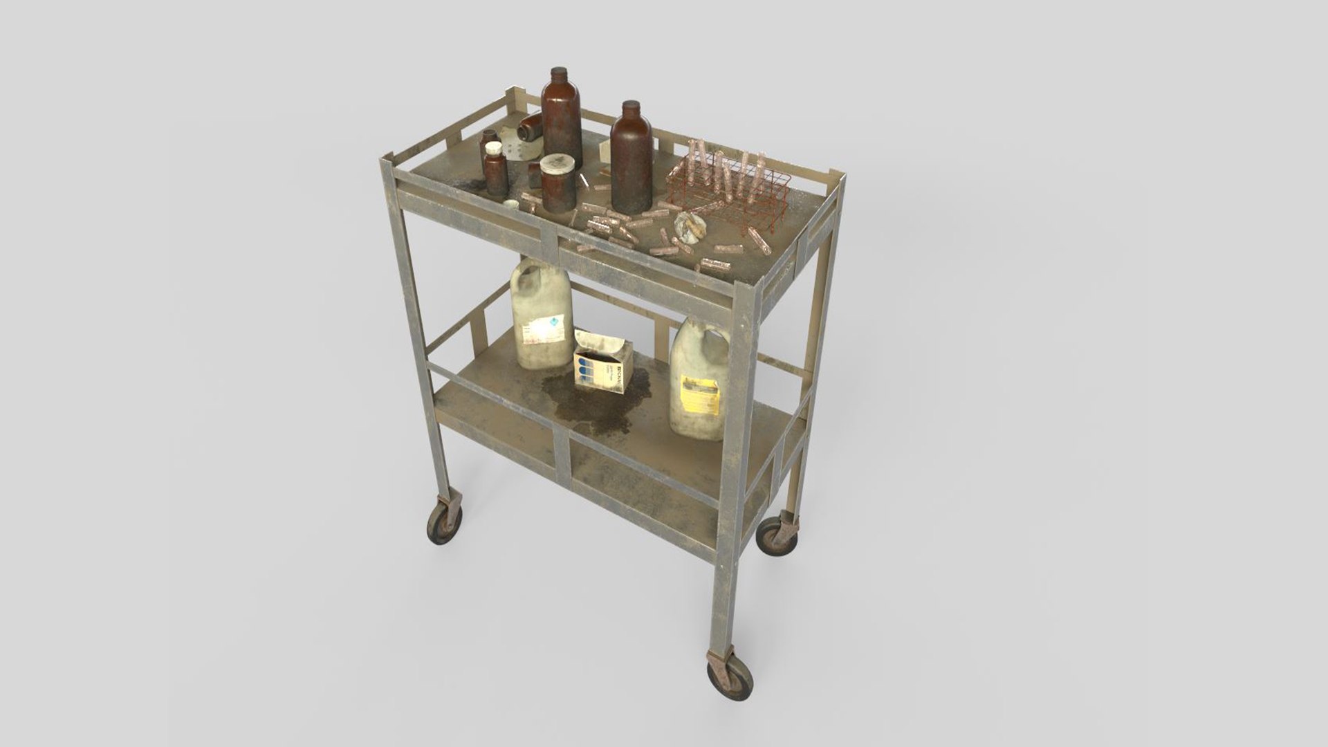 Abandoned Laboratory Cart And Equipments 3D Model - TurboSquid 2093233