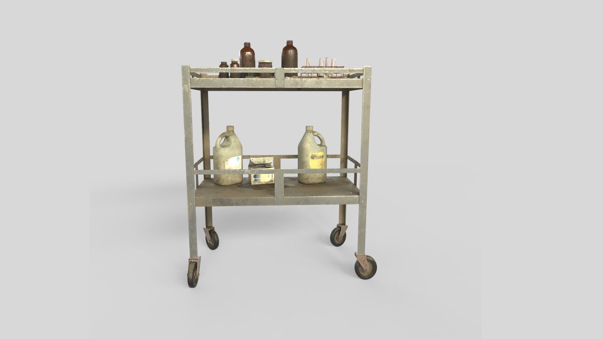 Abandoned Laboratory Cart And Equipments 3D Model - TurboSquid 2093233