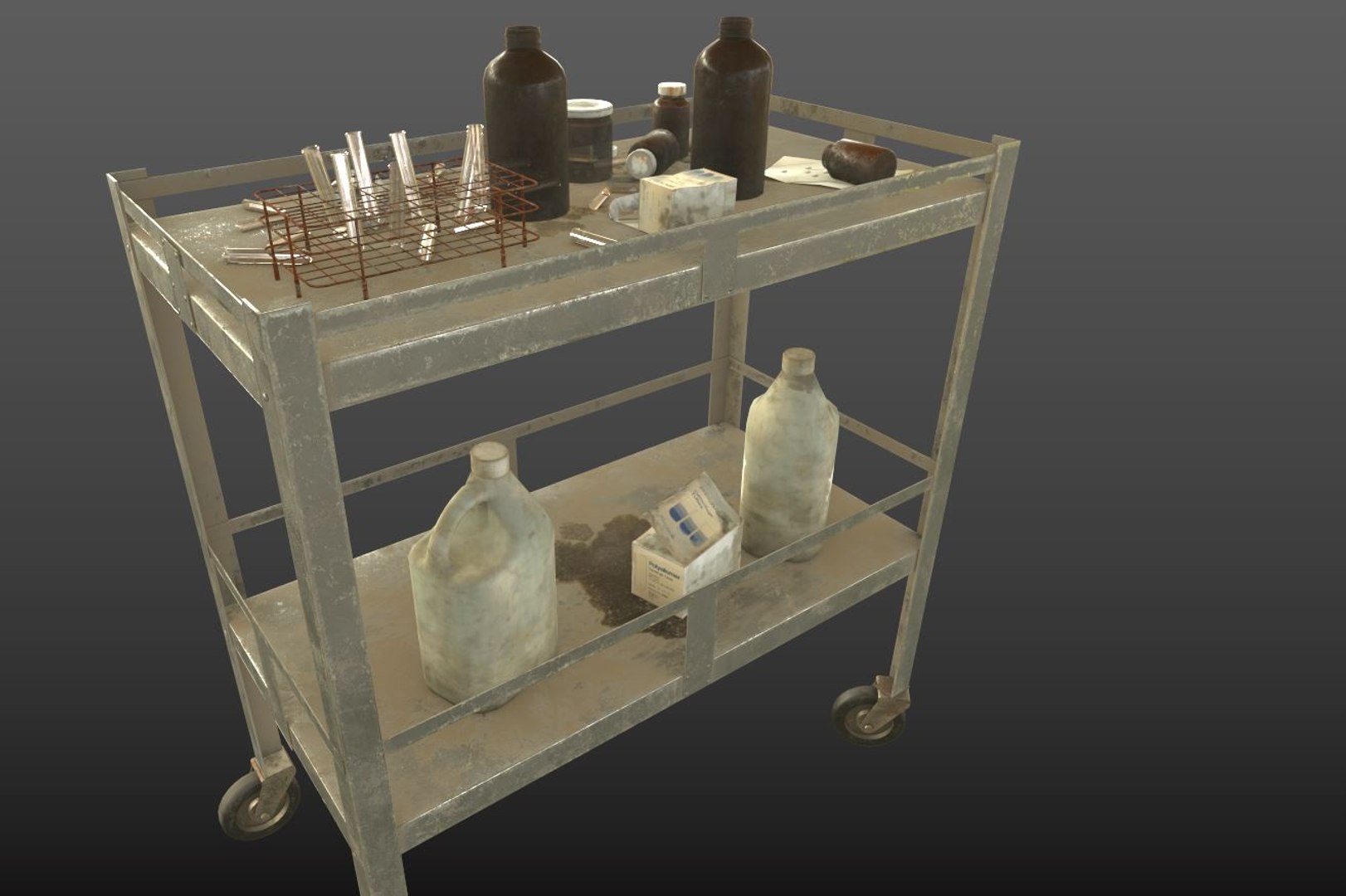Abandoned Laboratory Cart And Equipments 3D Model - TurboSquid 2093233