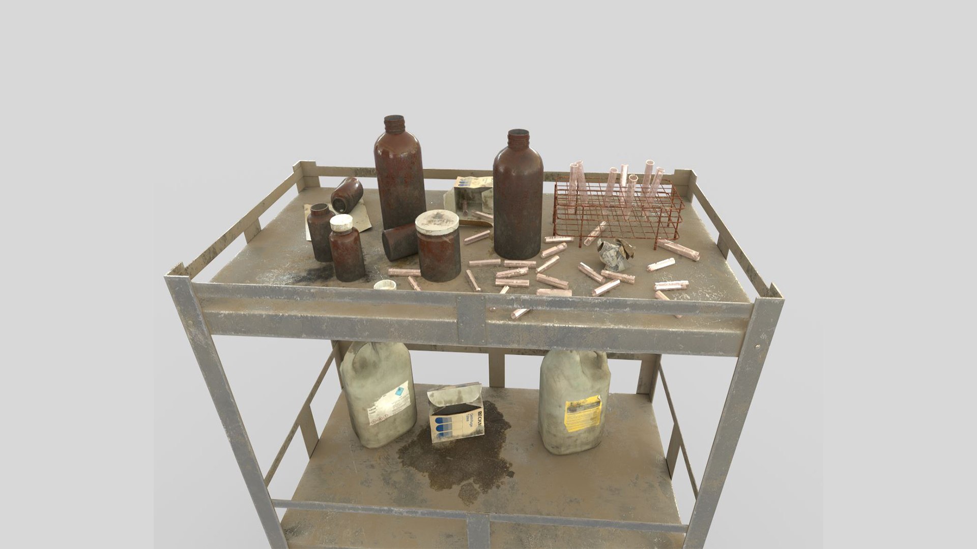 Abandoned Laboratory Cart And Equipments 3D Model - TurboSquid 2093233