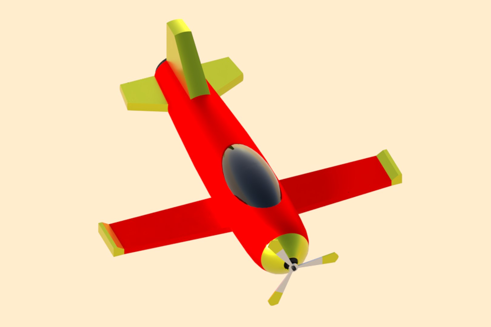 Simple Cartoon Plane 3D - TurboSquid 1492389