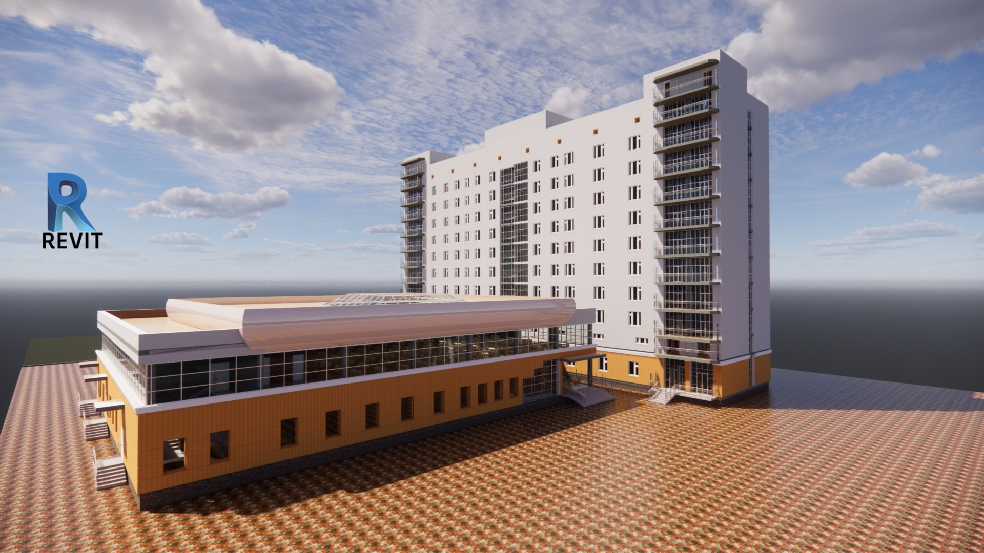 Multi-storey Building 3D Model - TurboSquid 1925969