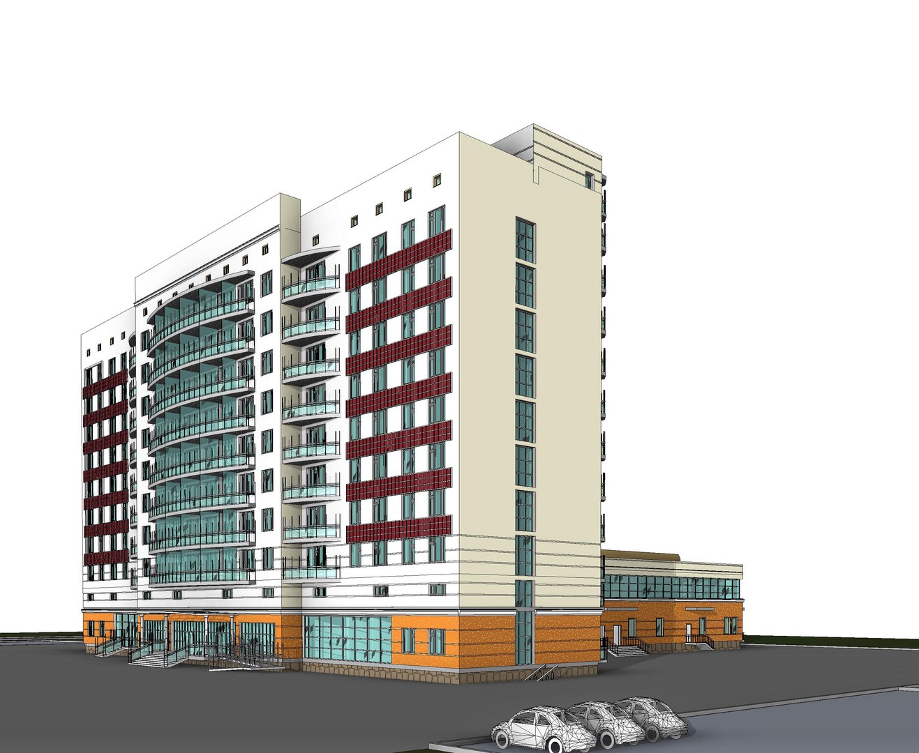 Multi-storey Building 3D Model - TurboSquid 1925969