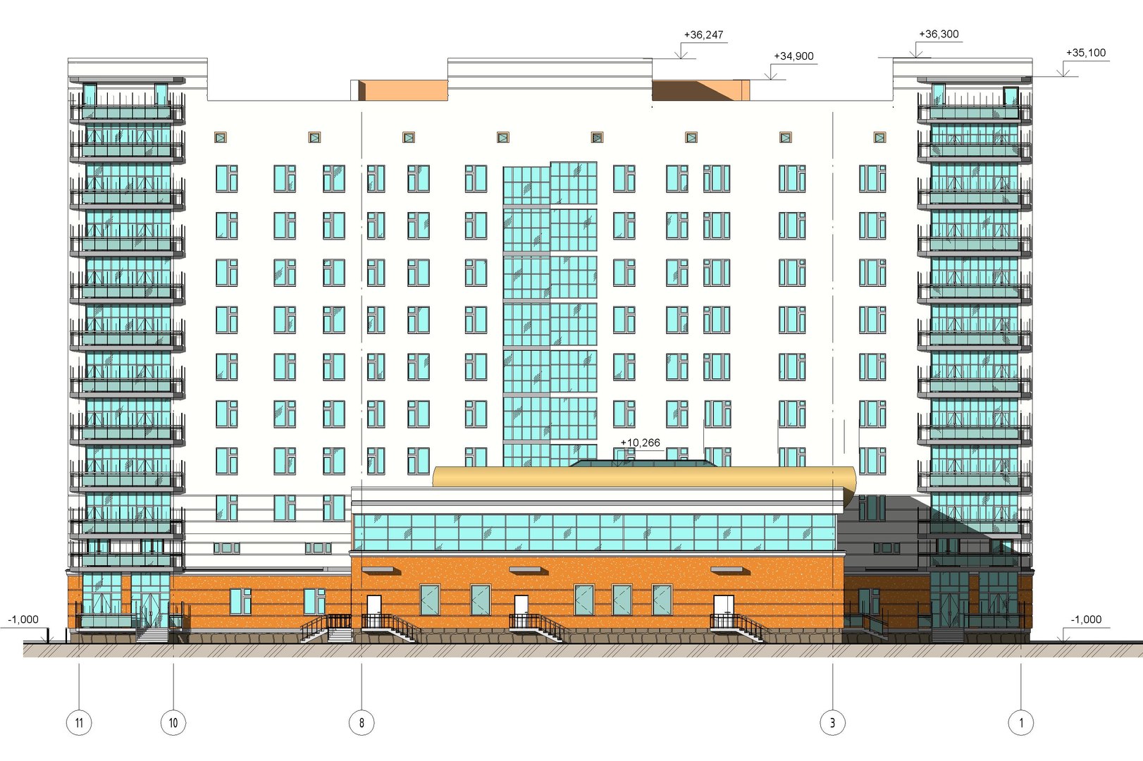 Multi-storey Building 3D Model - TurboSquid 1925969