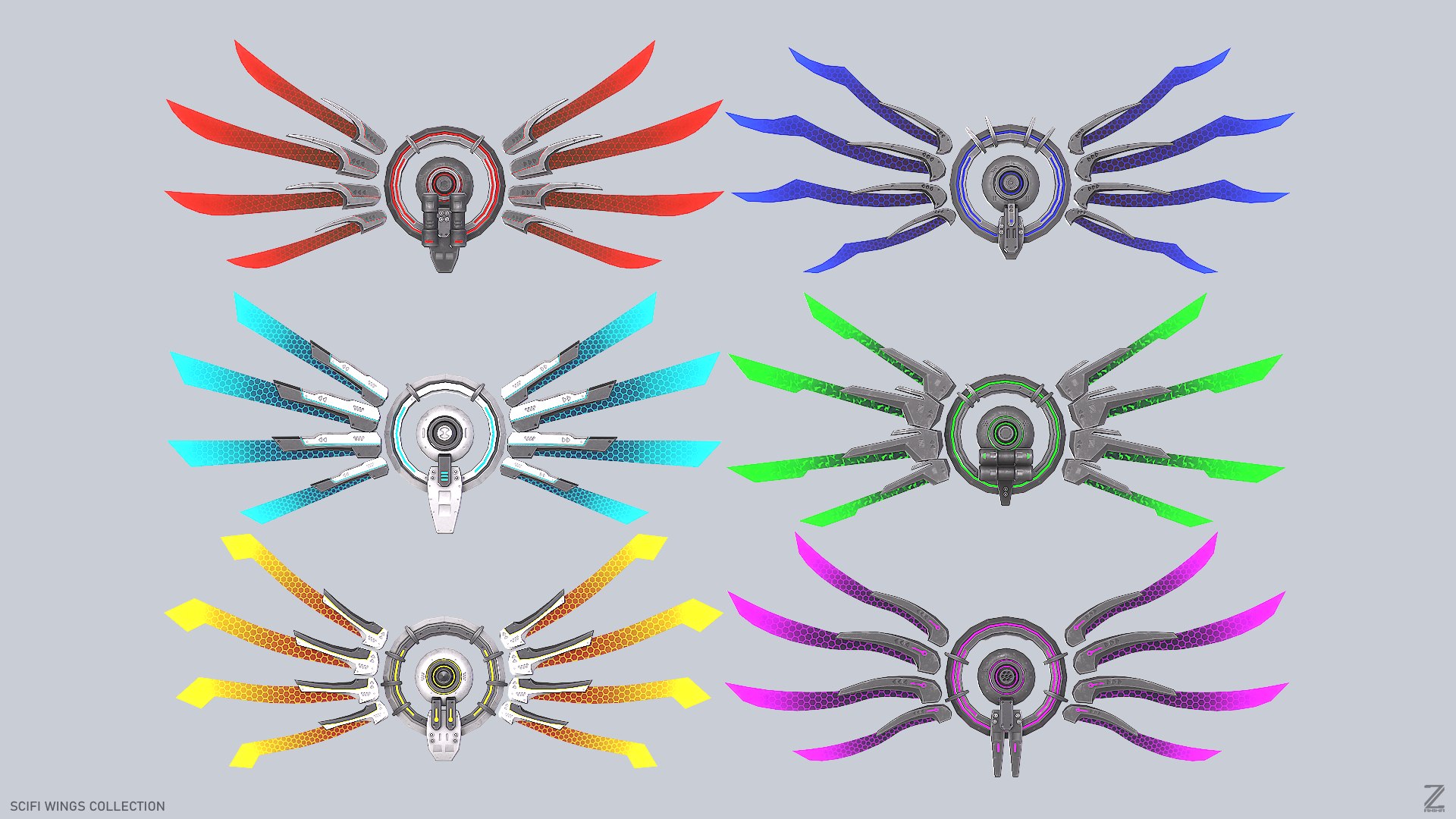 3D Sci Fi Wings Collection - TurboSquid 2220951