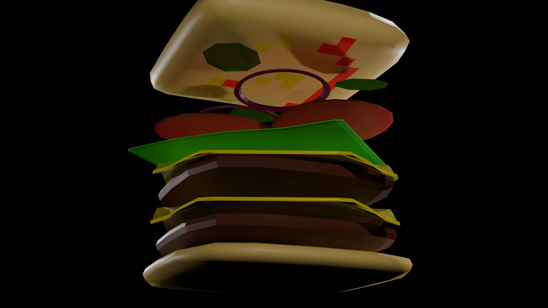 Double Cheese Burger Lettuce Tomato Onion Pickle Mustard Ketchup Low ...