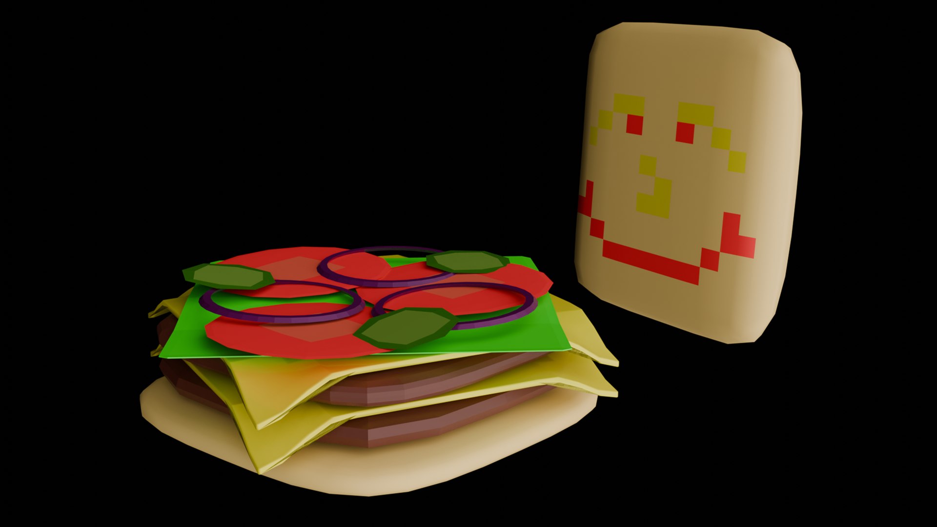 Double Cheese Burger Lettuce Tomato Onion Pickle Mustard Ketchup Low ...