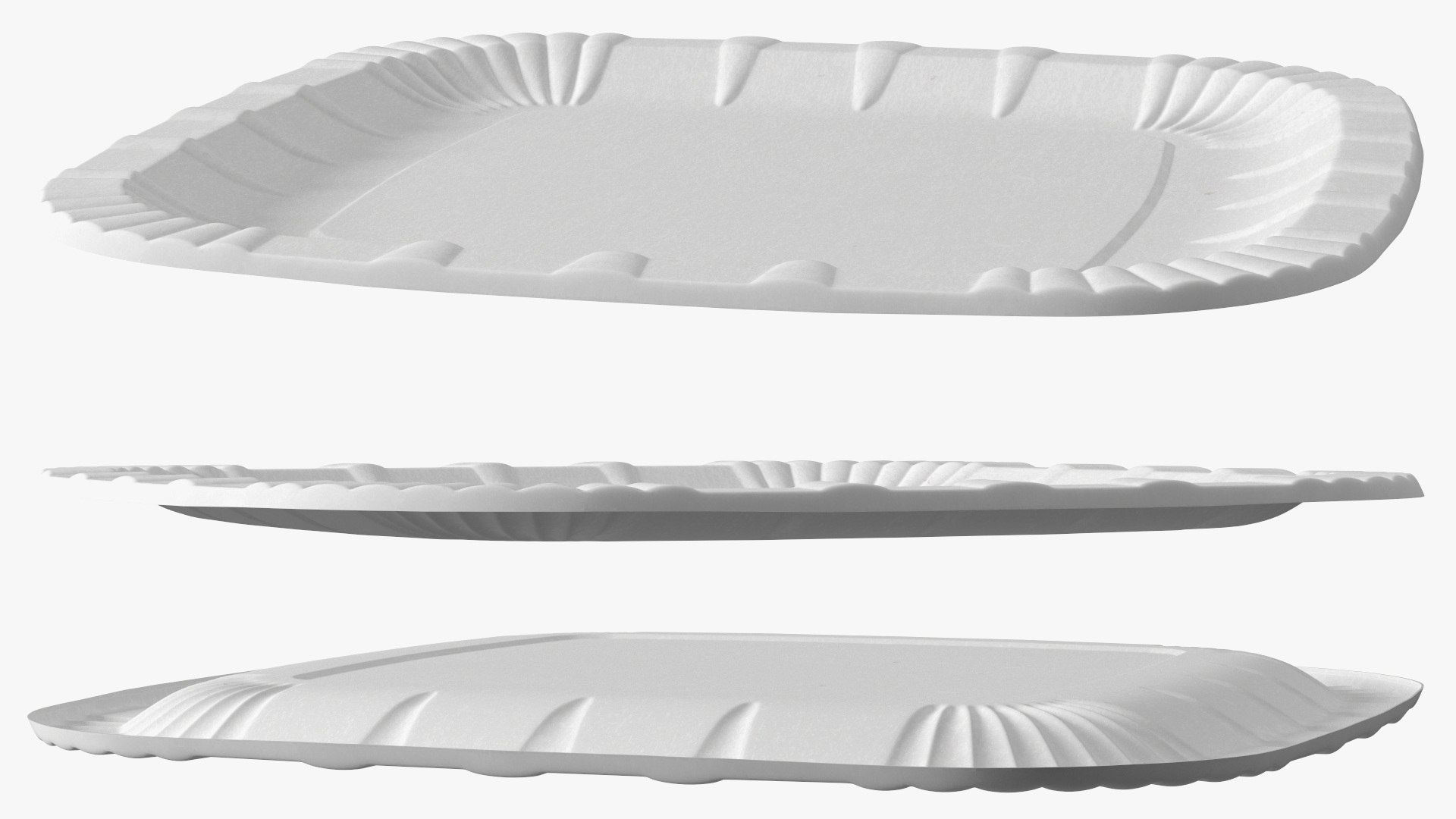 White Square Paper Plate 3D model - TurboSquid 2079682