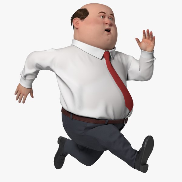 3D office guy cartoon tall model - TurboSquid 1305083