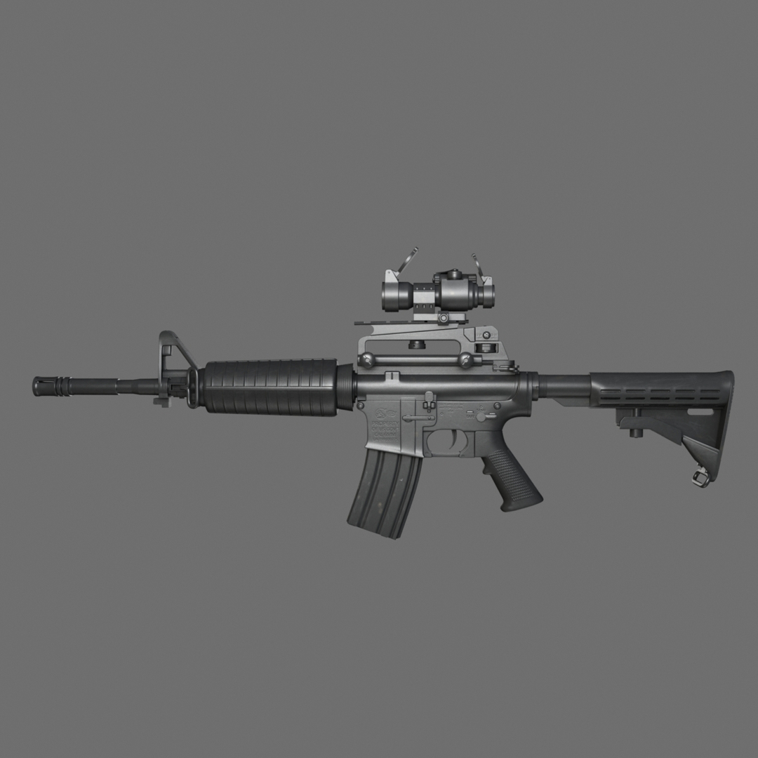 polygonal m4a1 rifle 3d model