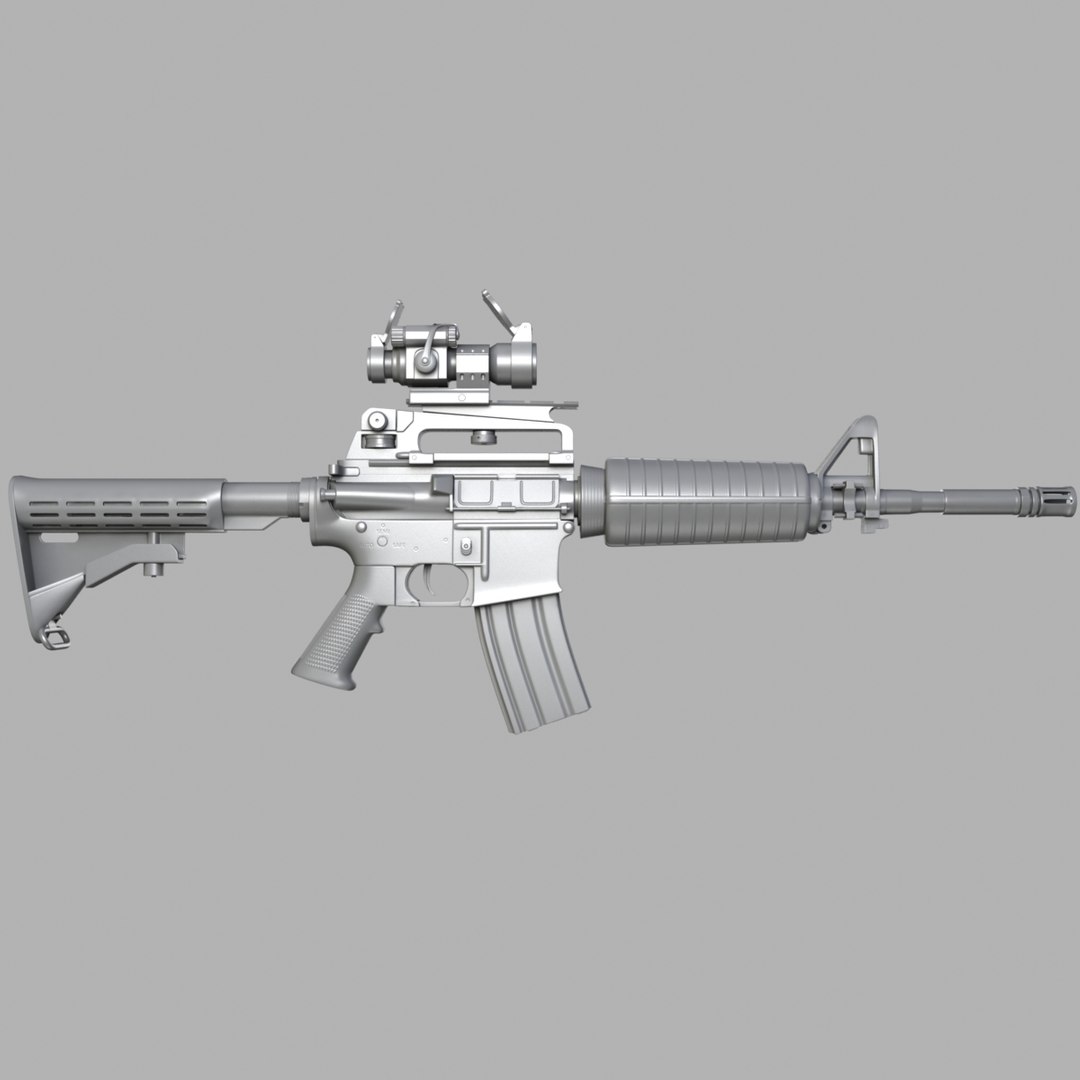 polygonal m4a1 rifle 3d model
