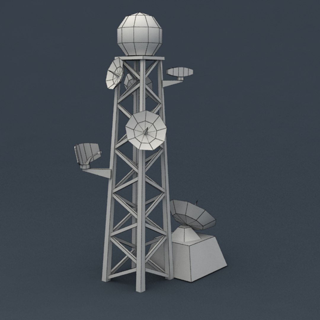 Radar Tower Animation 3d Model