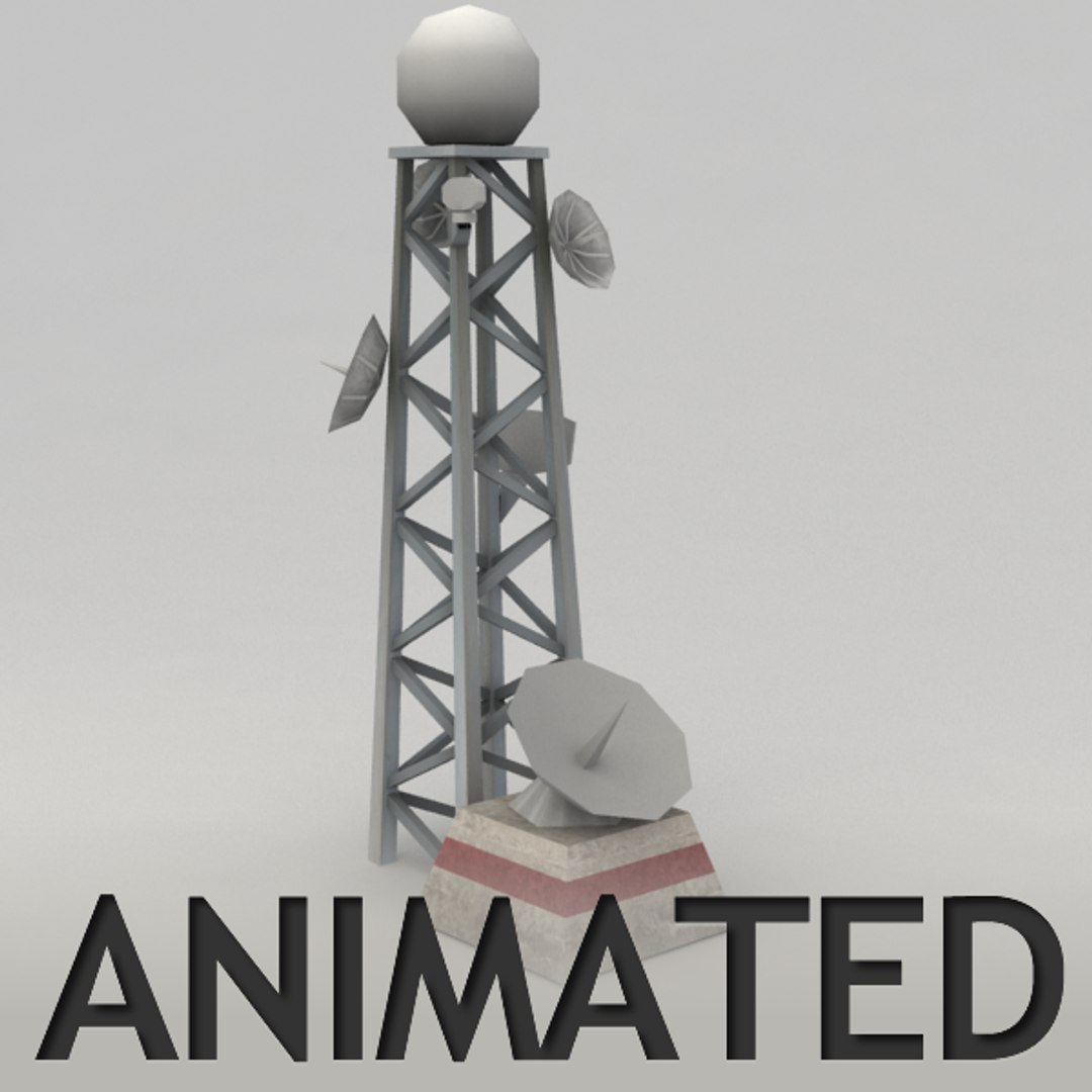 Radar Tower Animation 3d Model