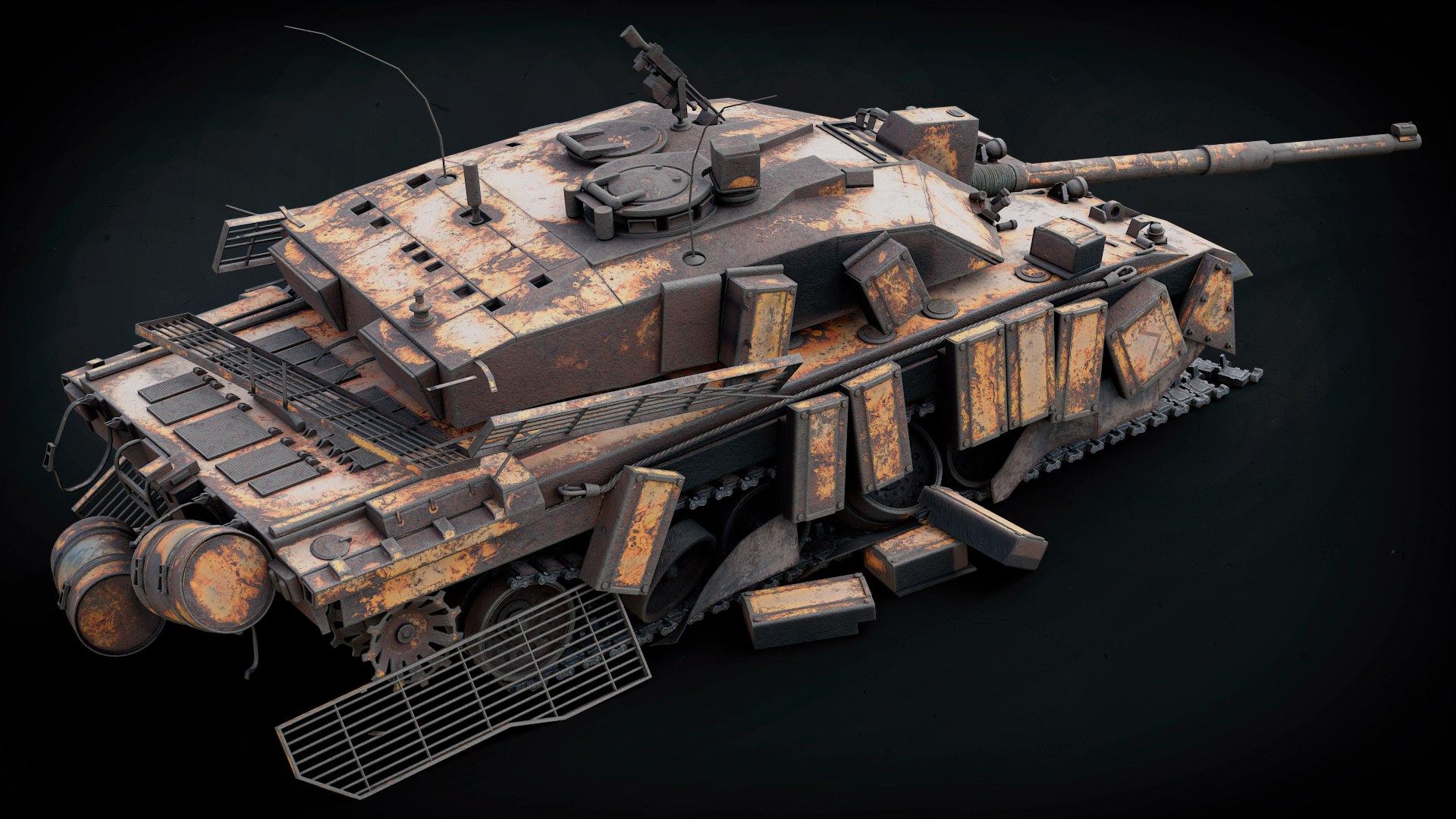 3D Challenger 2 Destroyed Tank Model - TurboSquid 2463346