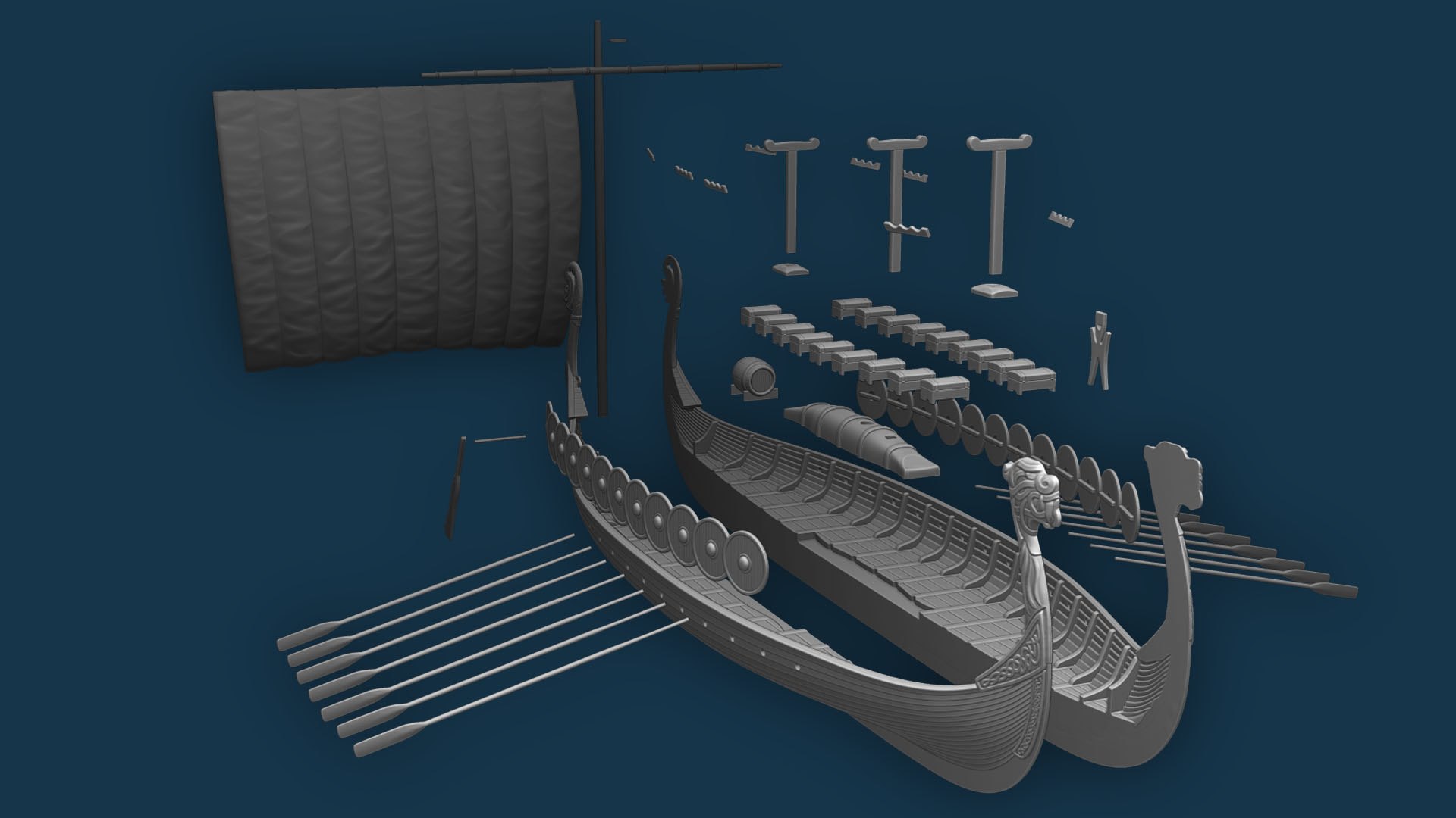 3D Drakkar Viking Ship Print Model - TurboSquid 1891091