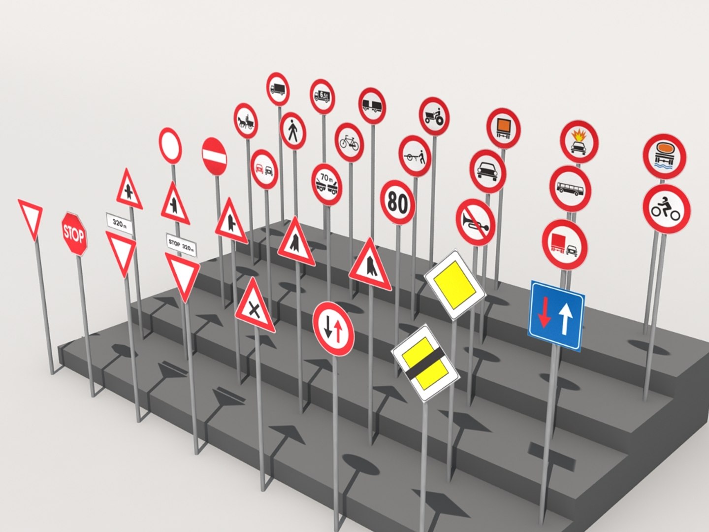 3d road signs