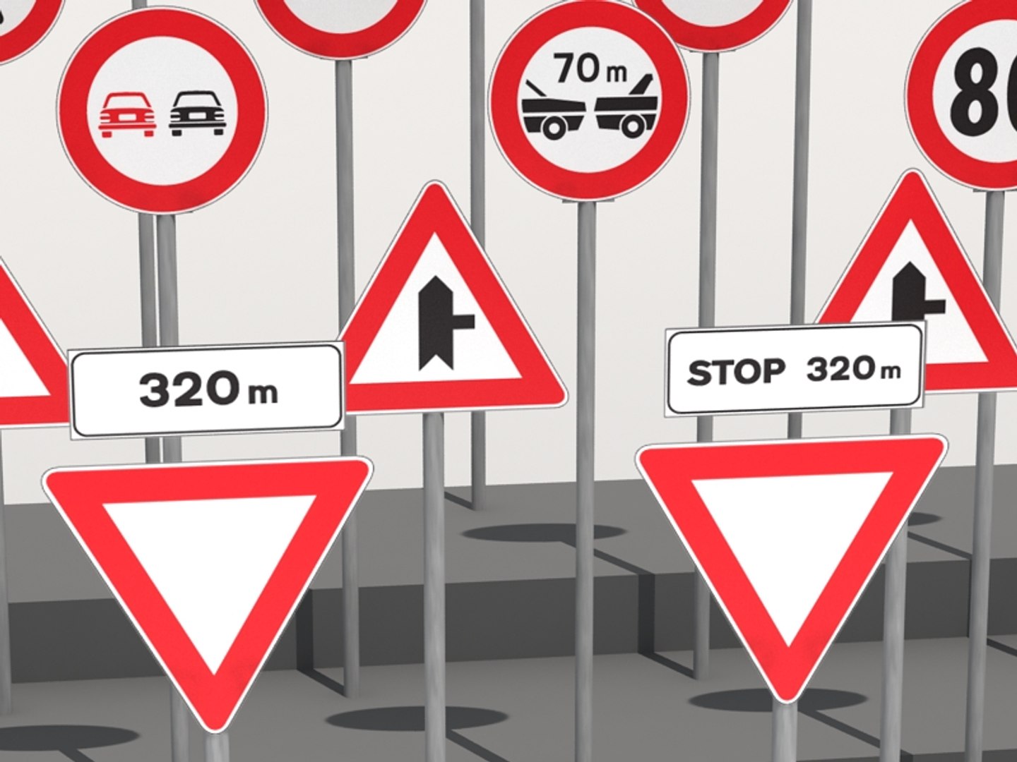 3d road signs