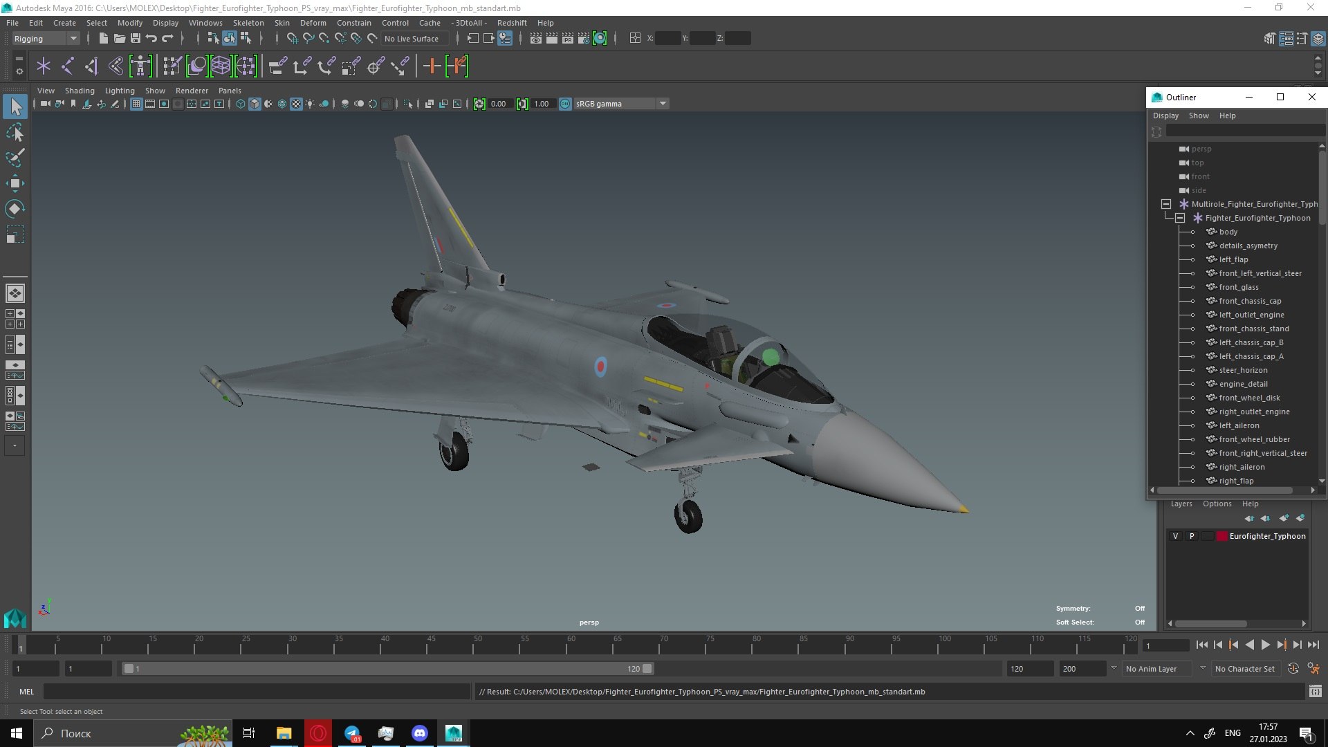 3d model fighter eurofighter typhoon