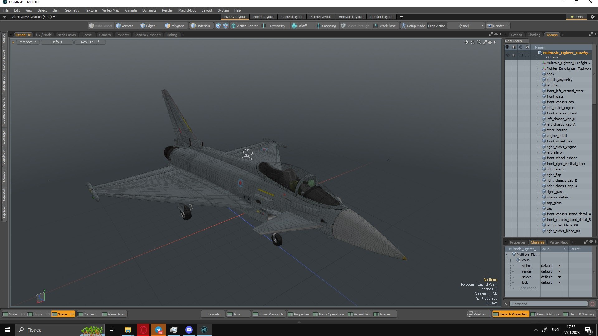 3d model fighter eurofighter typhoon