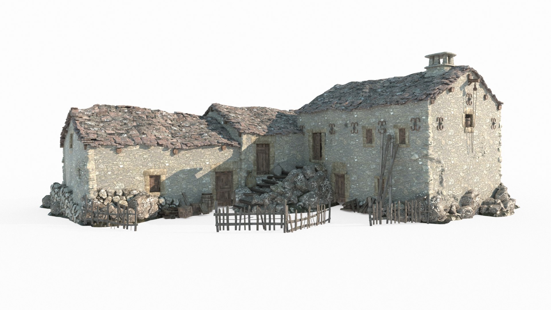 Medieval Architecture Stone Houses 3D Model - TurboSquid 2328831