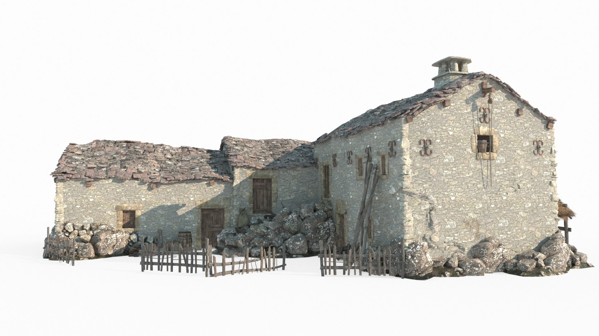 Medieval Architecture Stone Houses 3D Model - TurboSquid 2328831