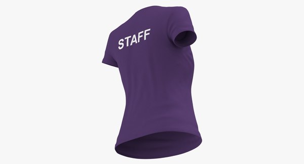 Female Crew Neck Worn Purple Staff 02 3D model - TurboSquid 1731373