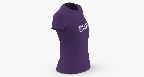 Female Crew Neck Worn Purple Staff 02 3D model - TurboSquid 1731373