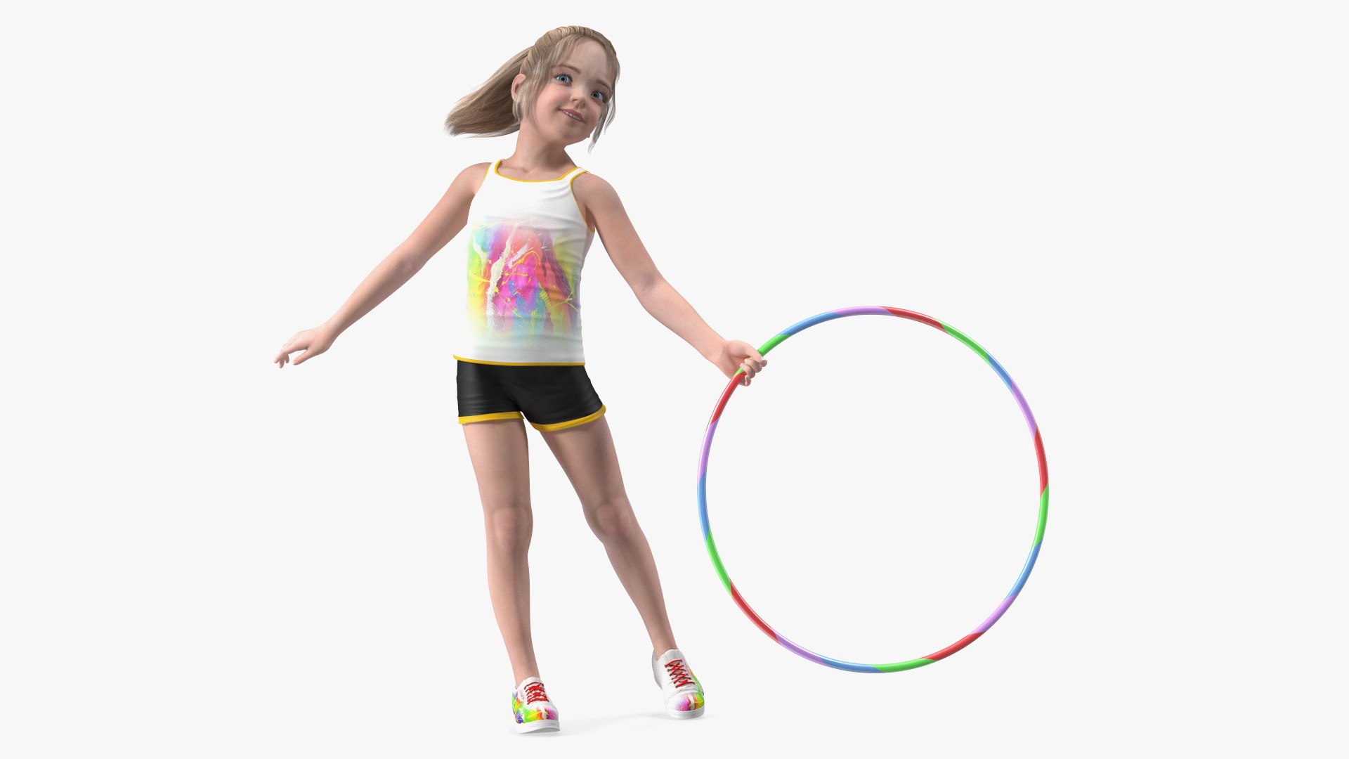 Sporty Little Girl Playing Hoop model - TurboSquid 2084376