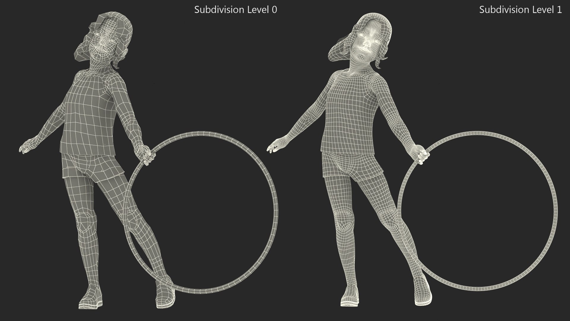 Sporty Little Girl Playing Hoop Model - TurboSquid 2084376