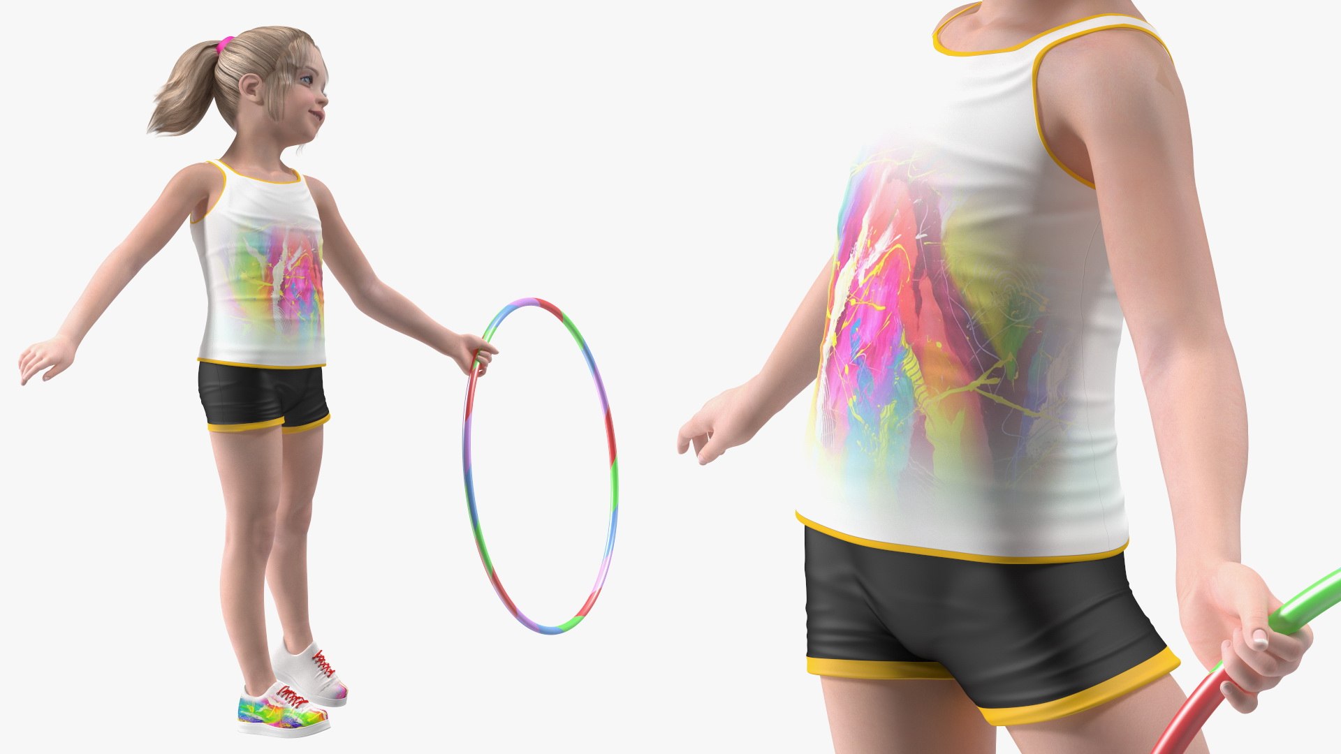 Sporty Little Girl Playing Hoop Model - TurboSquid 2084376