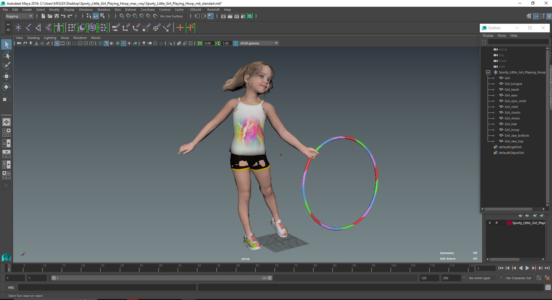 Sporty Little Girl Playing Hoop Model - TurboSquid 2084376