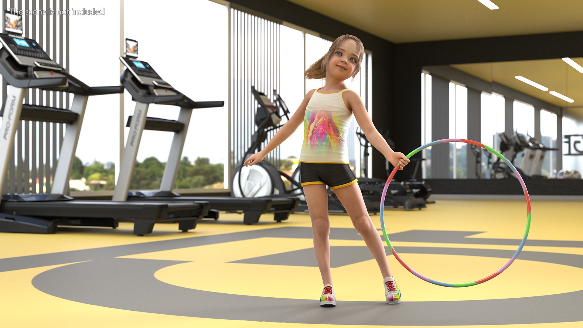 Sporty Little Girl Playing Hoop Model - TurboSquid 2084376